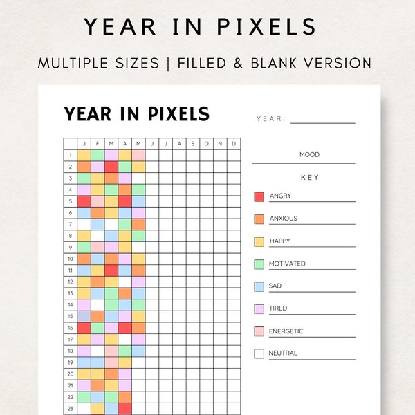 A Year in Pixels - Etsy