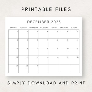 2024- 2025 Calendar Printable, Monthly Calendar 2024- 2025, Fillable ...