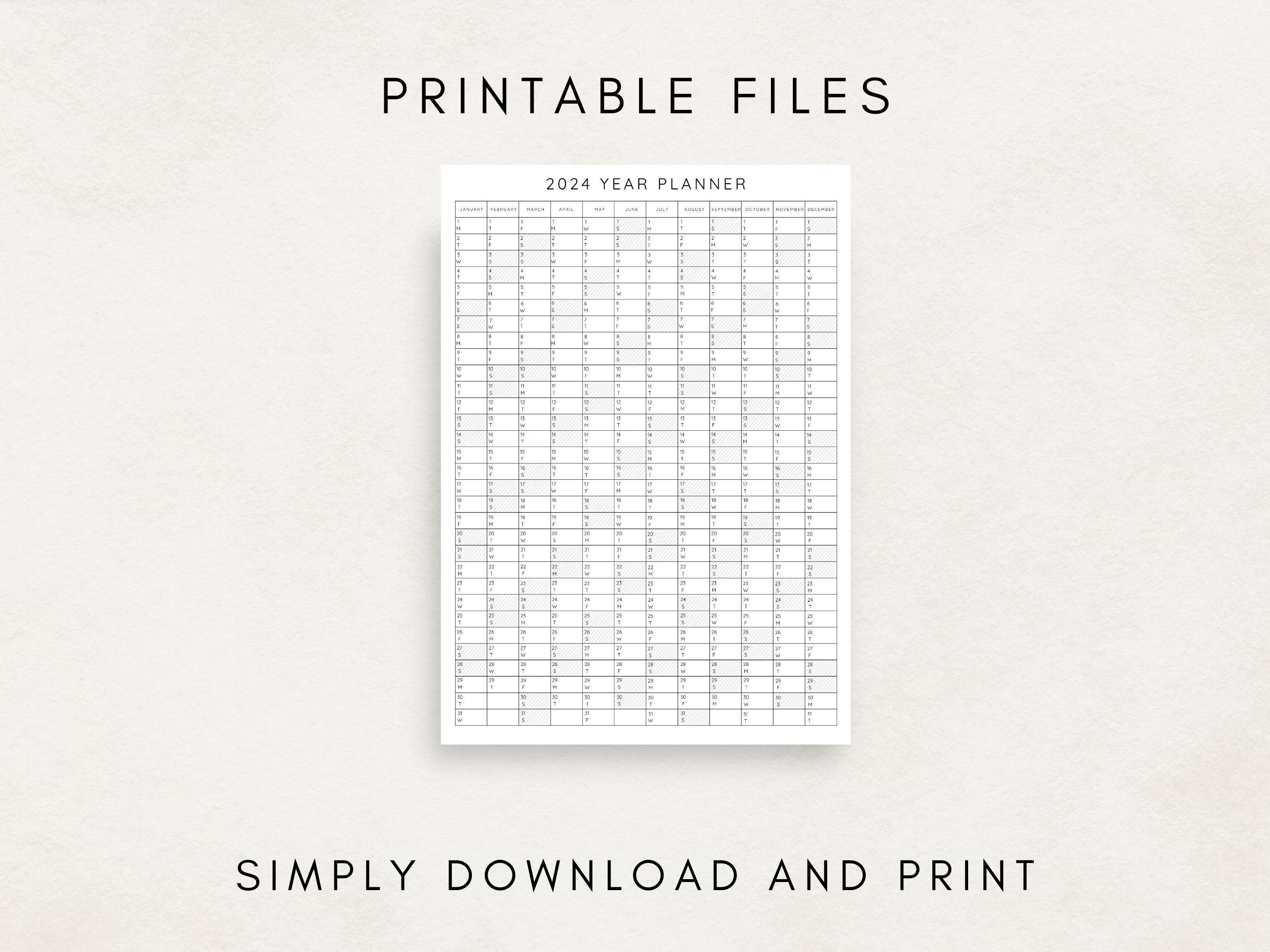 2024 Yearly Planner Printable, Yearly Planning Calendar, Calendar ...