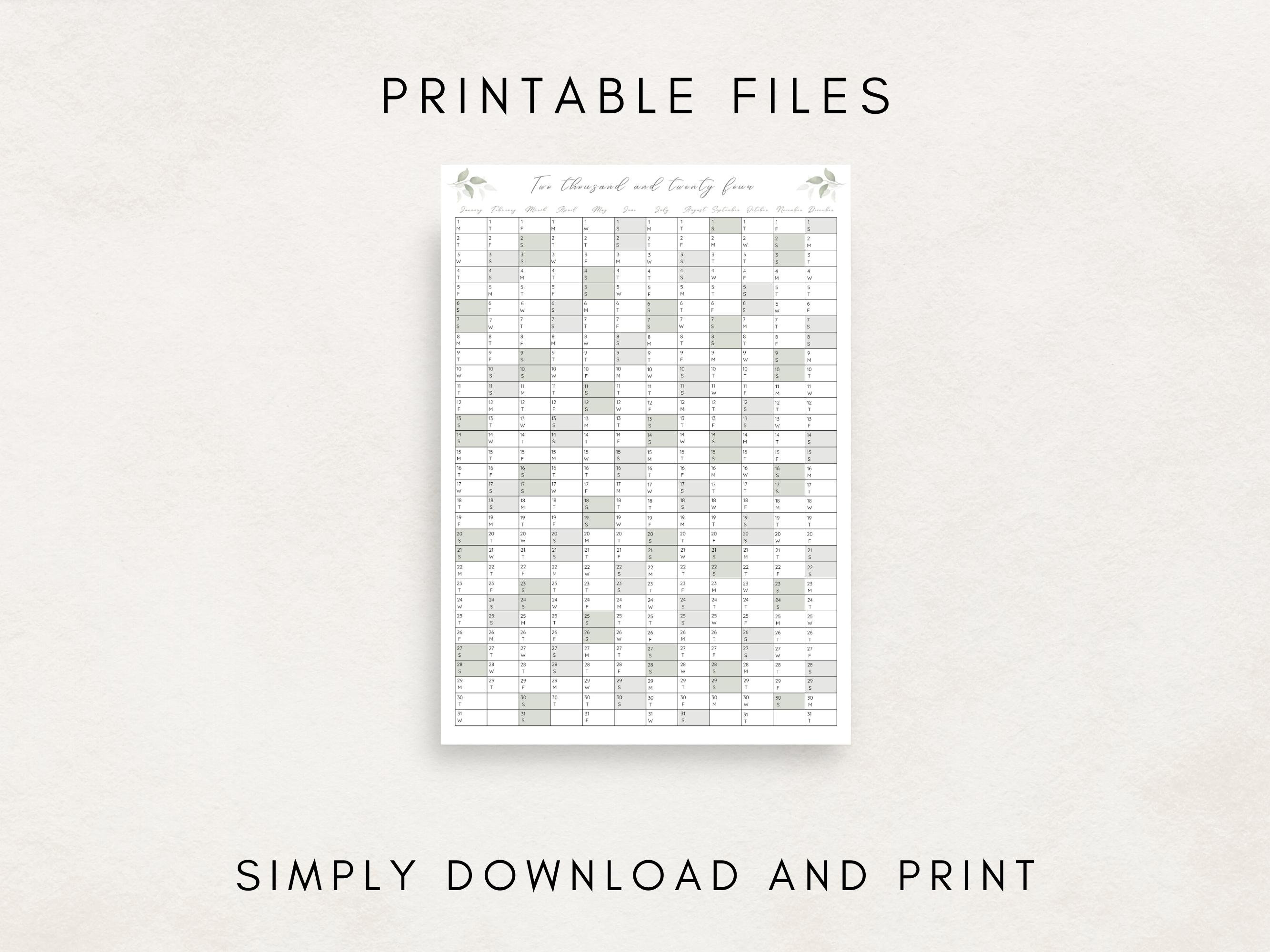 2024 Yearly Planner Printable, Yearly Planning Calendar, Calendar ...