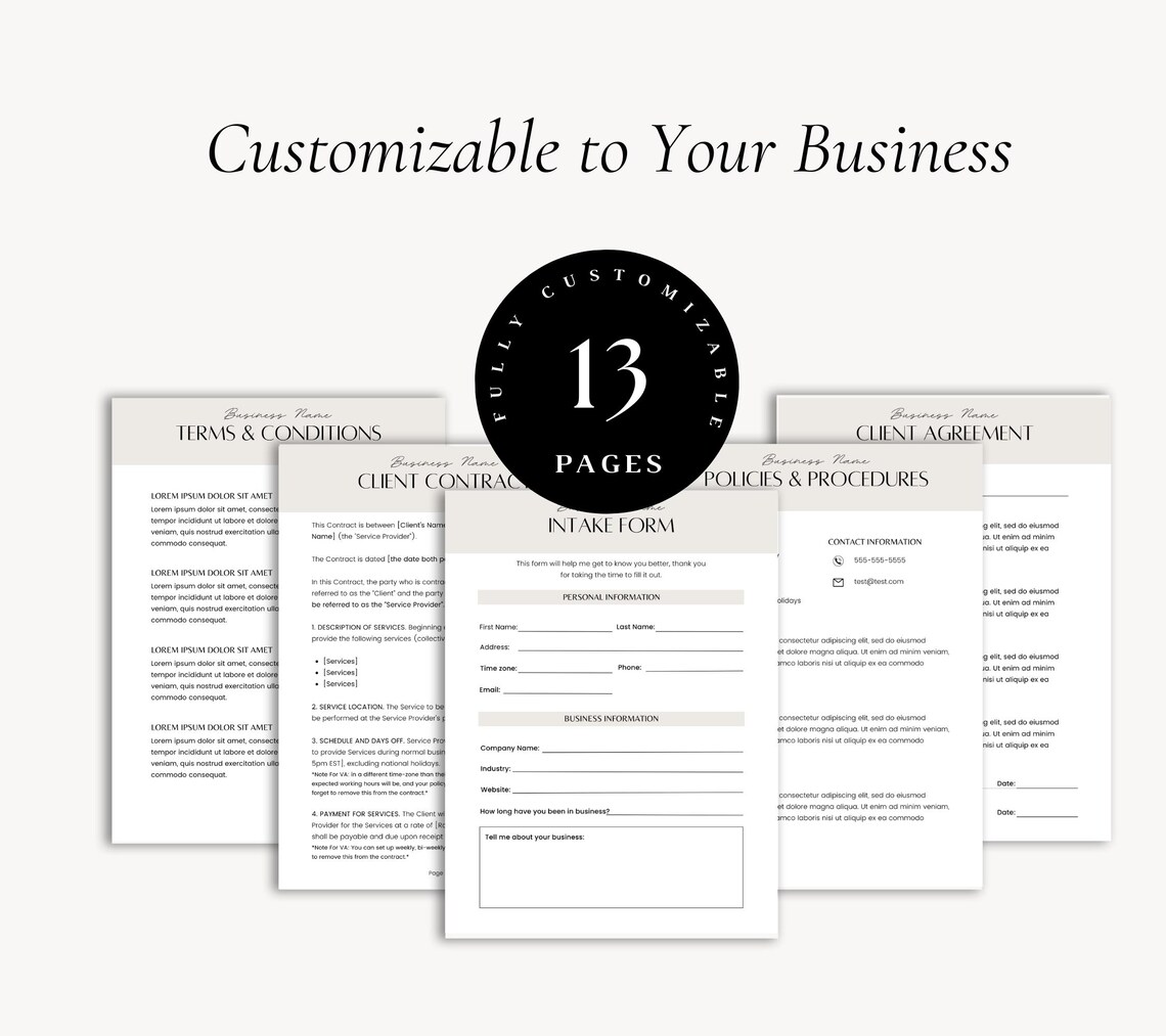 Client Agreement Forms, Client Contract Forms, Client Intake Form ...