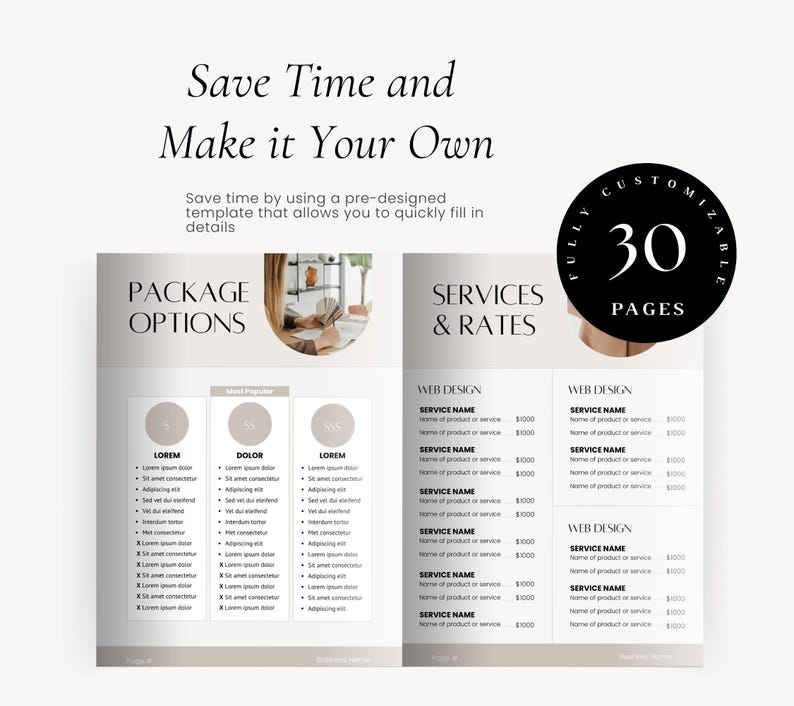 Services and Pricing Guide Canva Template, Price List, New Client ...