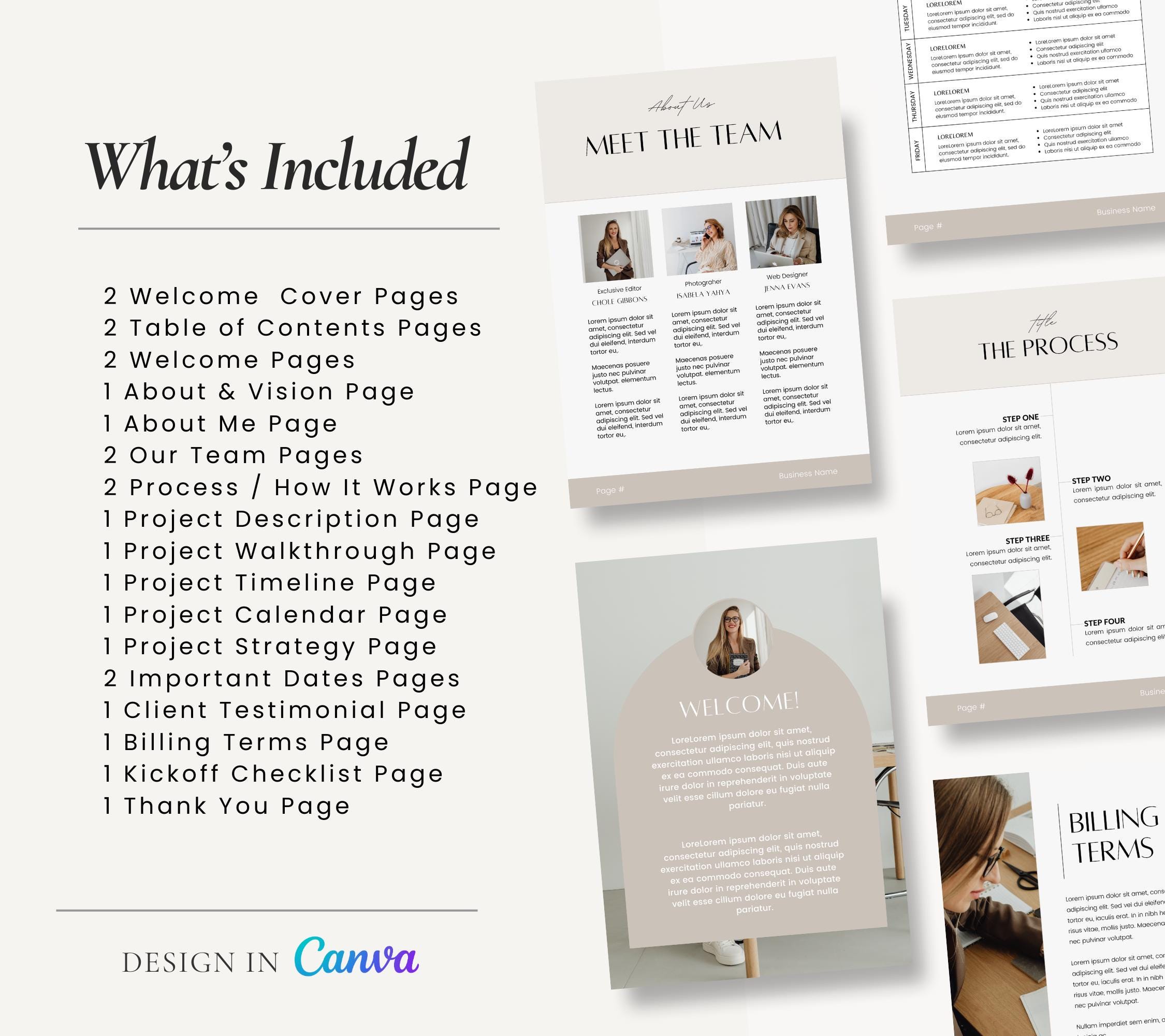 Welcome Packet Canva Template, New Client Onboarding Bundle, Client Proposal, Virtual Assistant ...