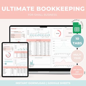 Ultimate Bookkeeping Spreadsheet Google Sheet Small Business Easy ...