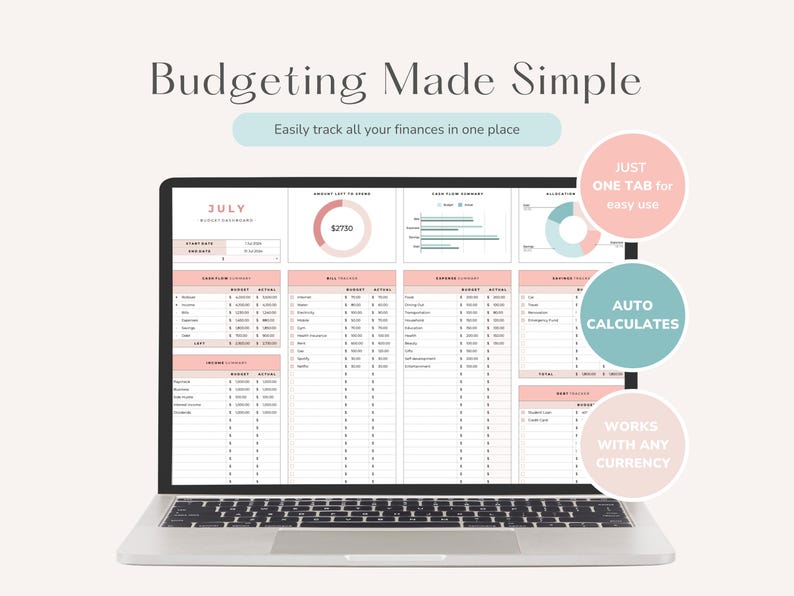 Simple Budget Planner Spreadsheet Google Sheets Budget by Paycheck ...