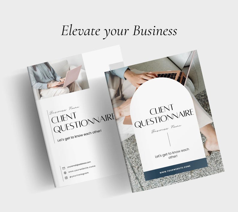 New Client Questionnaires Canva Template, New Client Onboarding Bundle ...
