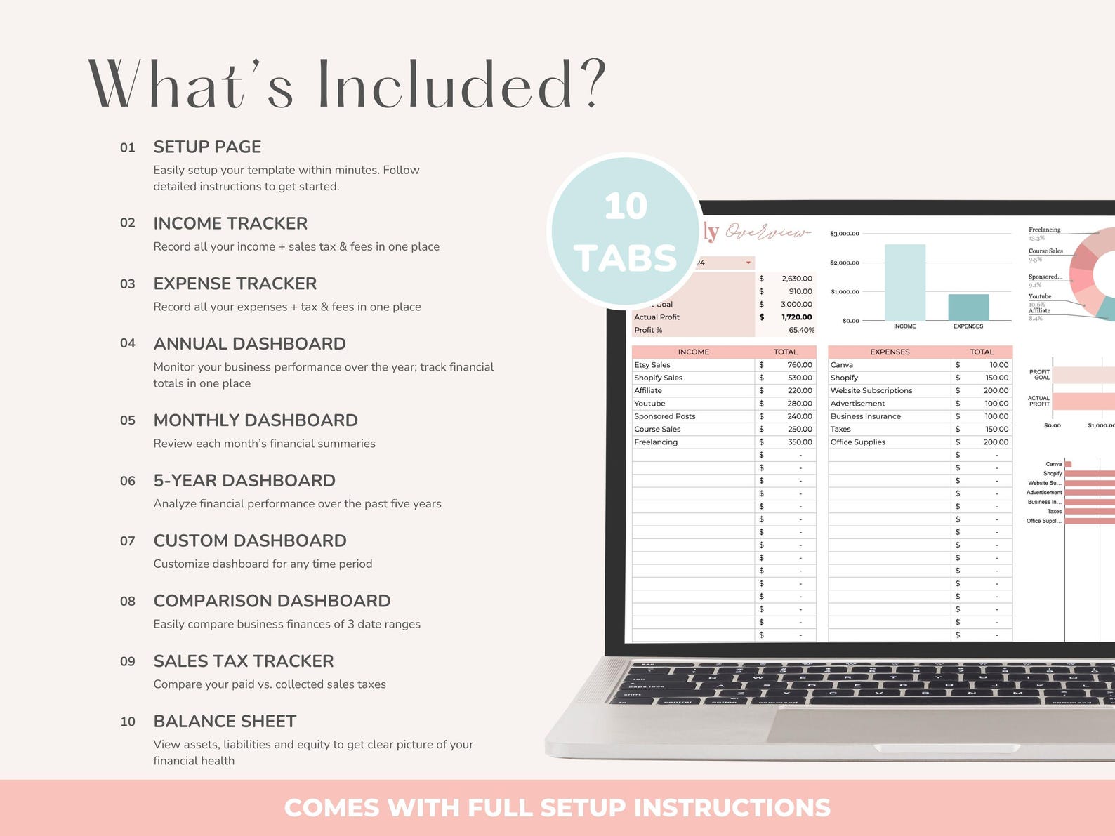Ultimate Bookkeeping Spreadsheet Google Sheet Small Business Easy ...
