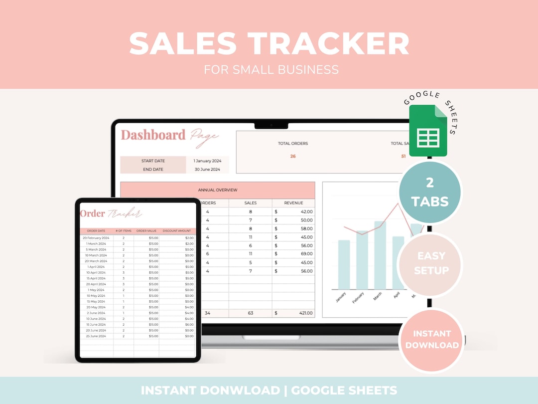 Sales Tracker Spreadsheet Order Tracker Small Business Google Sheets ...