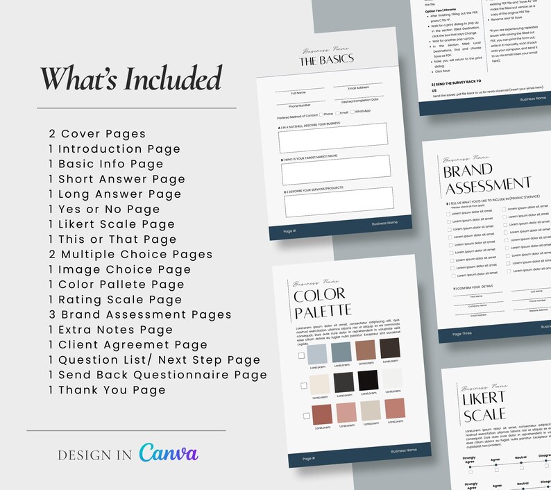 New Client Questionnaires Canva Template, New Client Onboarding Bundle ...