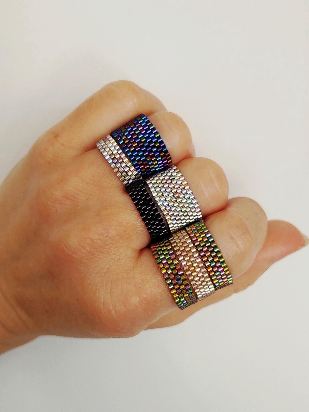 Handmade Beaded Rings – Comfort Fit | Wide & Slim Styles | Different Colors | Unique Birthday ...