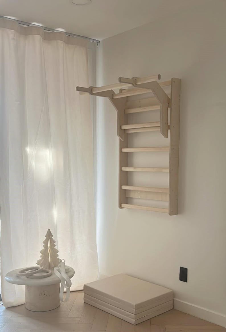 Home Gym Combo B: Personalized Finnish Birch Wood Swedish Ladder, Home ...