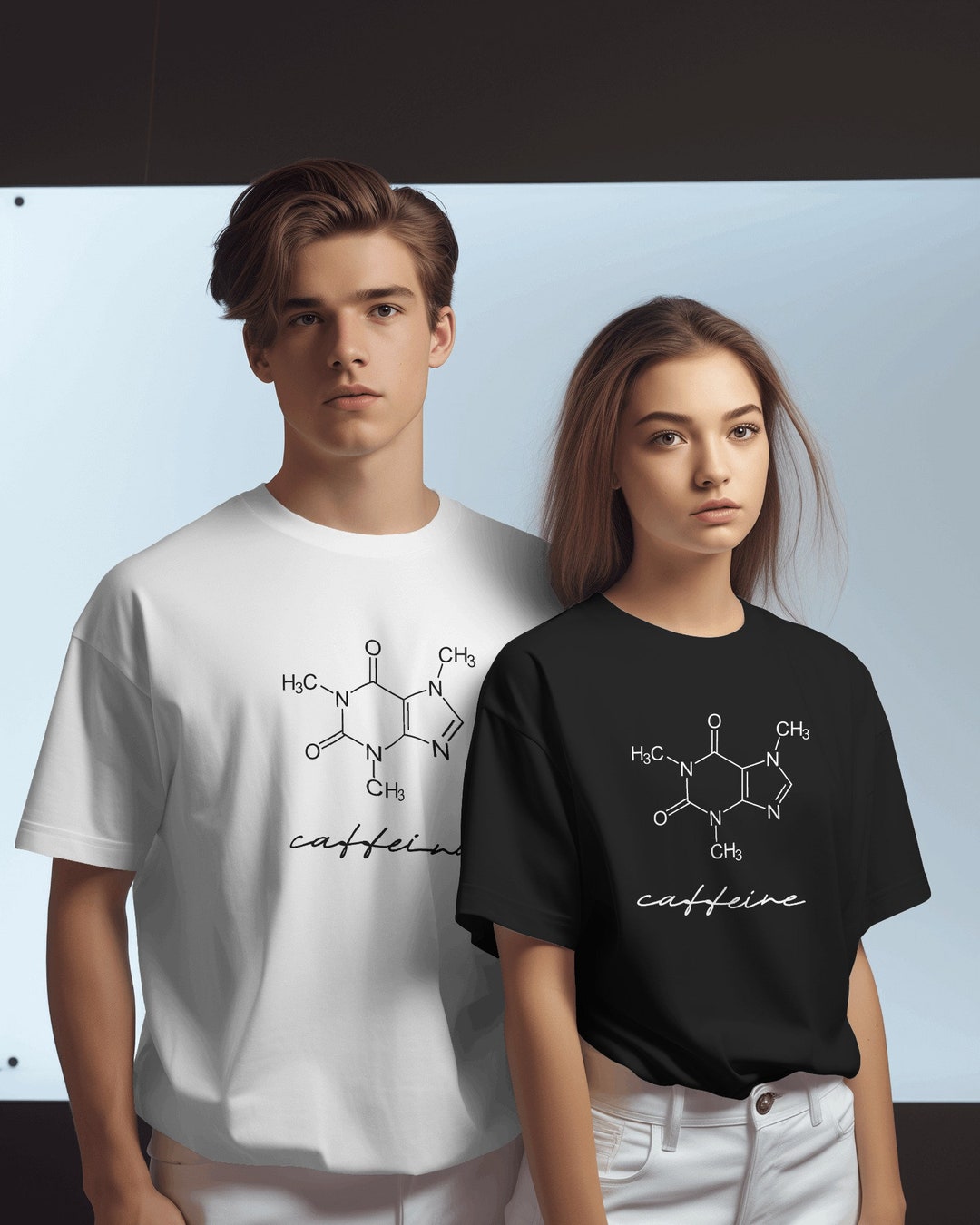 Caffeine Molecule Shirt, Chemistry Tee, Science Gift T-shirt, Chemical ...