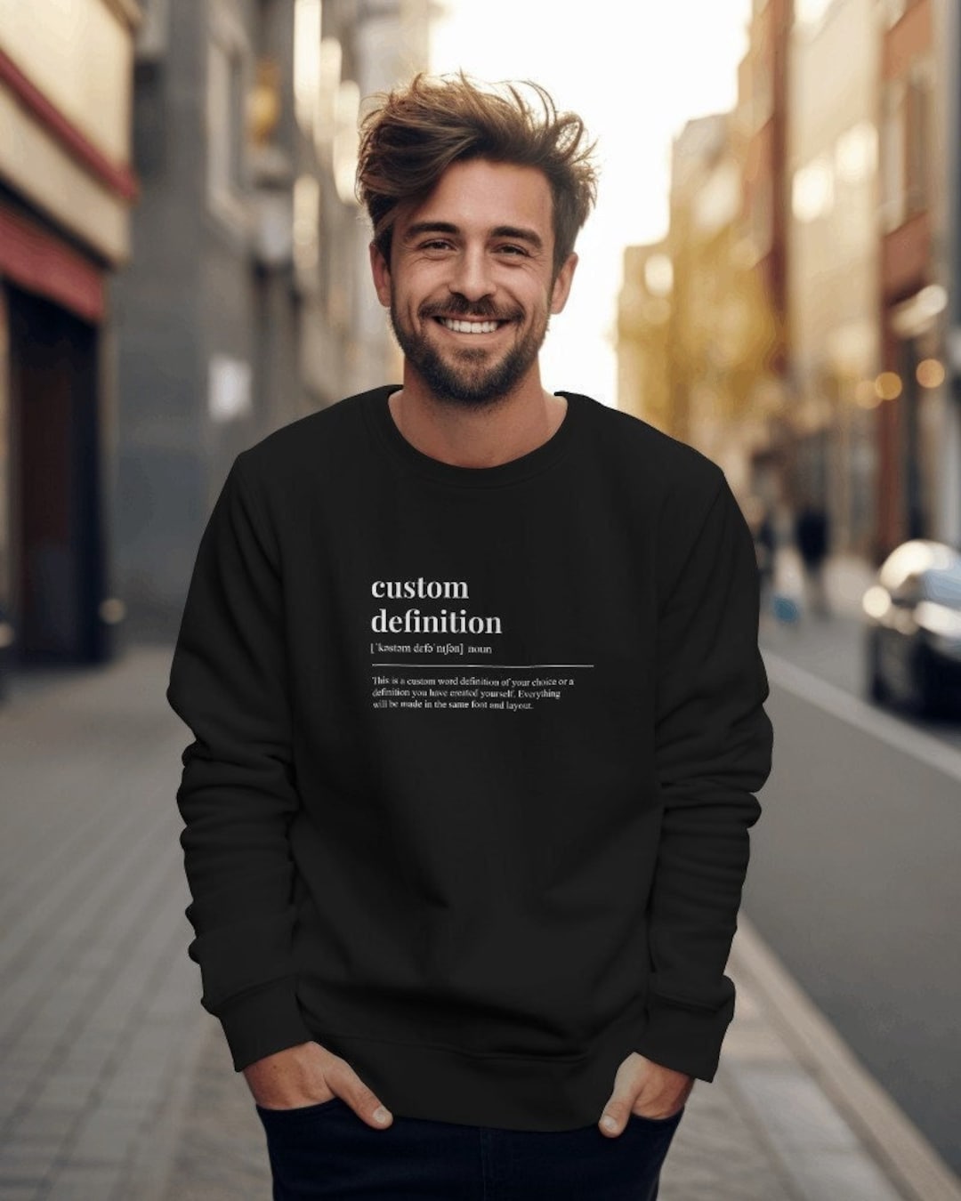 Personalized Custom Definition Sweatshirt, Unique Design Jumper, Custom ...
