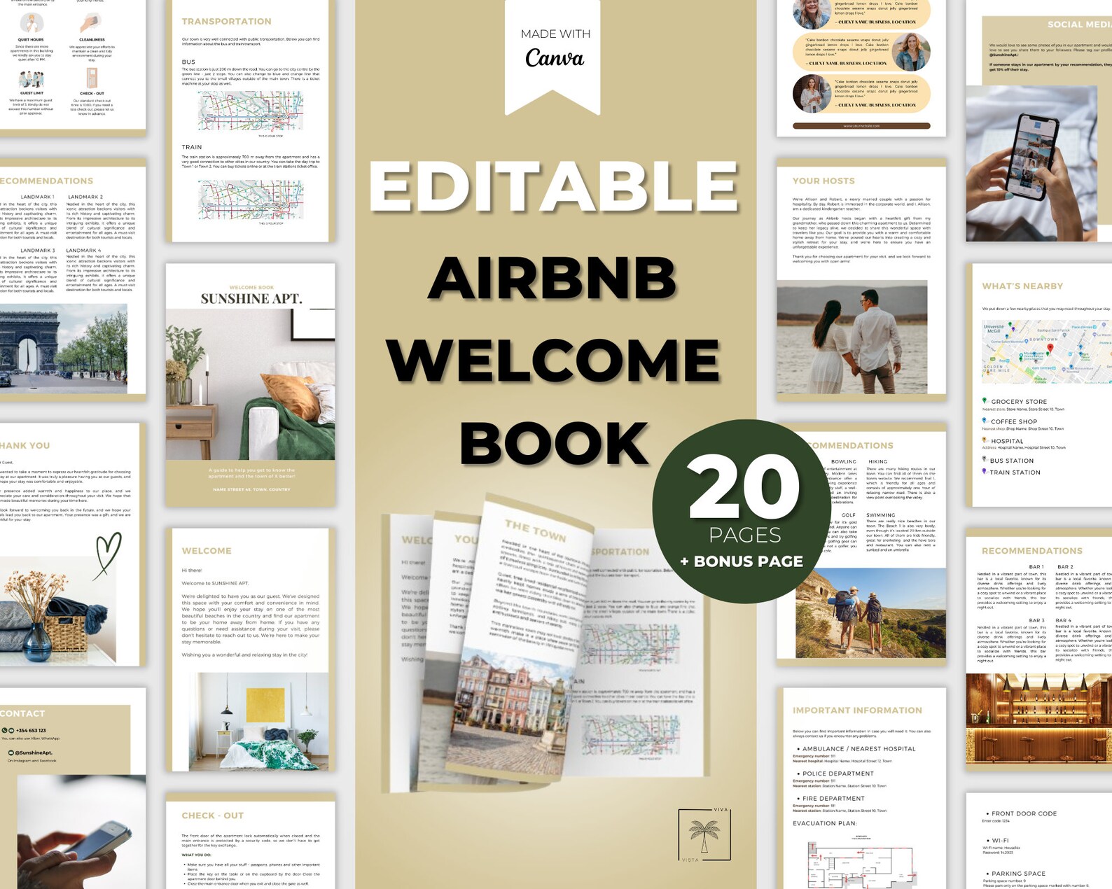 Fully Editable Airbnb / Booking Welcome Book / Brochure, Eastetic and ...