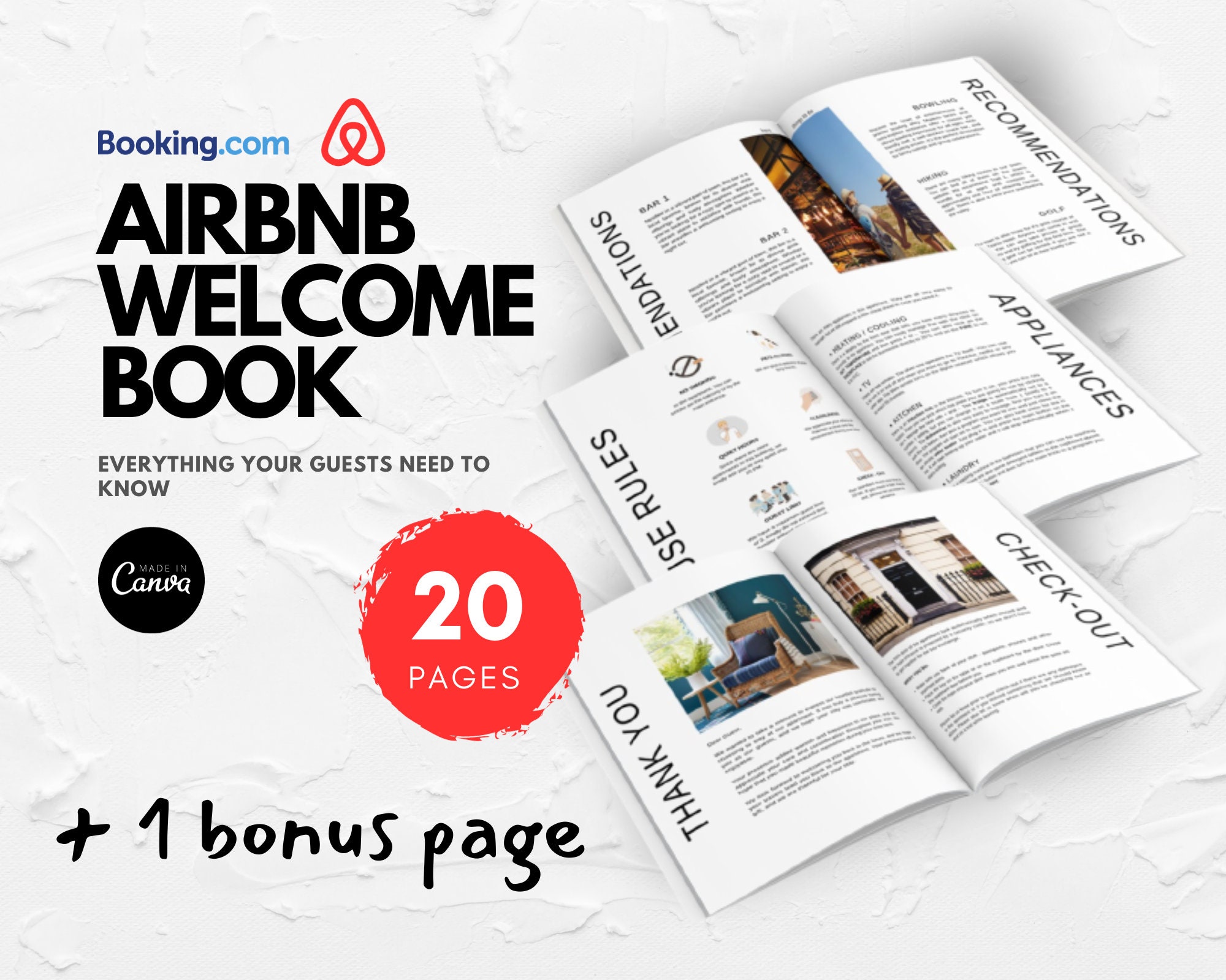 Editable Airbnb / Booking Welcome Book / Brochure - House 14 - Canva ...