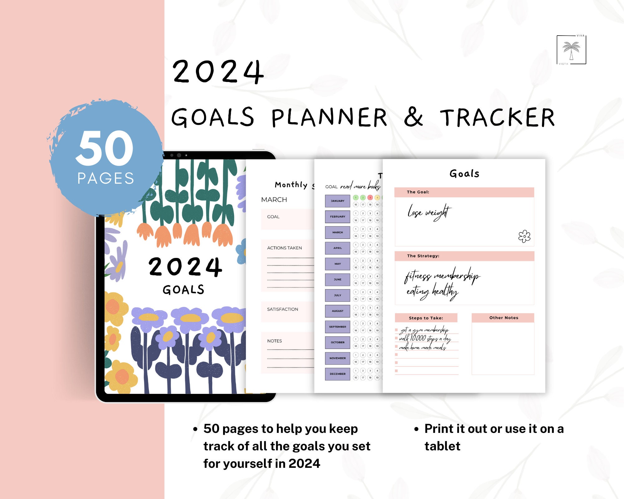 2024 Goals Planner & Tracker Easily Keep Track of the Goals You Set for ...