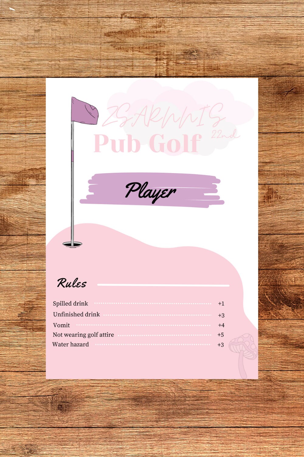 Editable Pub Golf Scorecard/customisable Instant Download - Etsy