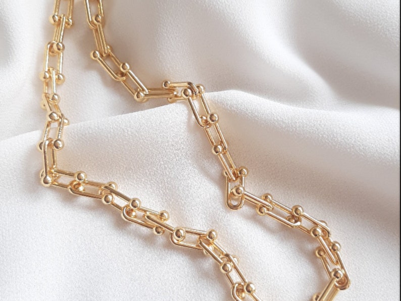 Tiffany Chain Necklace Gold Plated Metal Jewelry - Etsy
