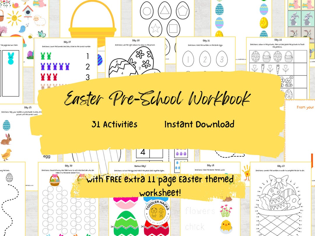 Easter Preschool Worksheets - Daily Activity Printable for April for ...