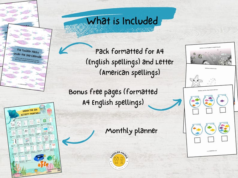 Under the Sea Daily Activity Calendar for August for Ages 2-5 | Toddler ...