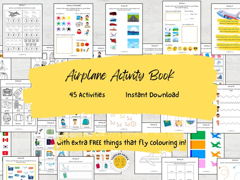 Airplane Activity Pack – 45 Fun Travel Printables for Preschoolers - Etsy