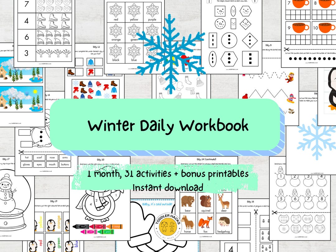 Winter Activity Pack for Toddlers and Preschoolers: 31 Daily Printables ...