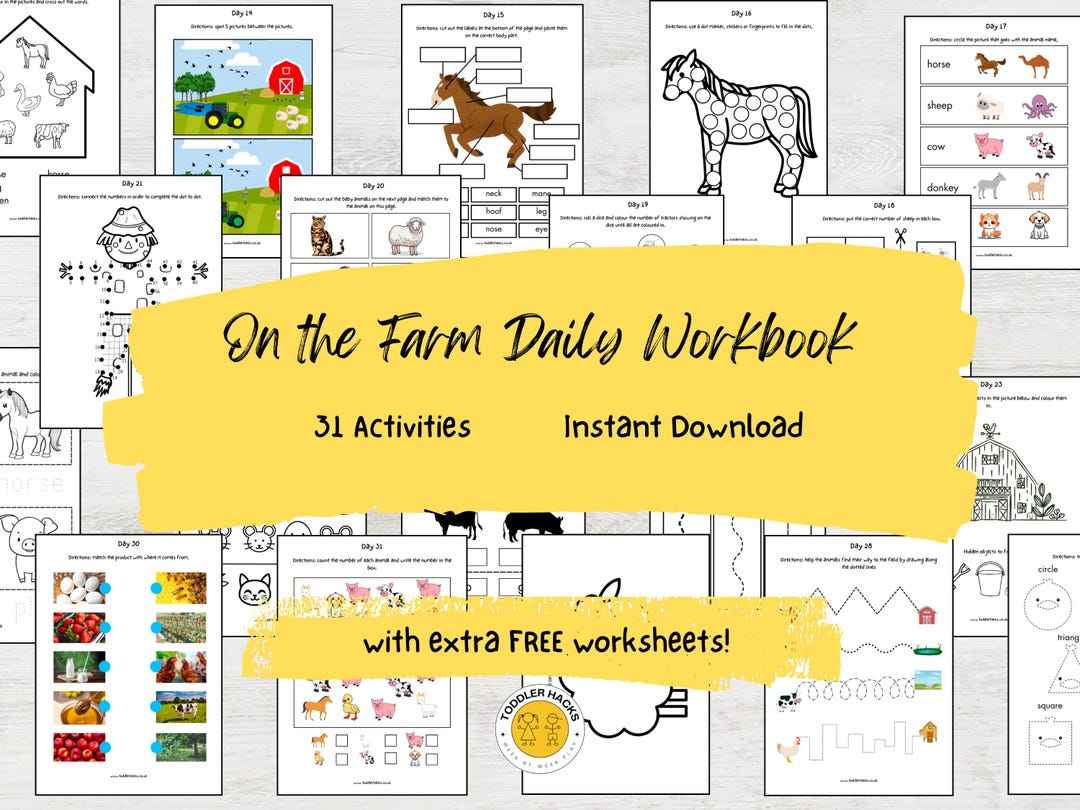 On the Farm Activity Pack – 31 Fun May Printables for Preschoolers - Etsy