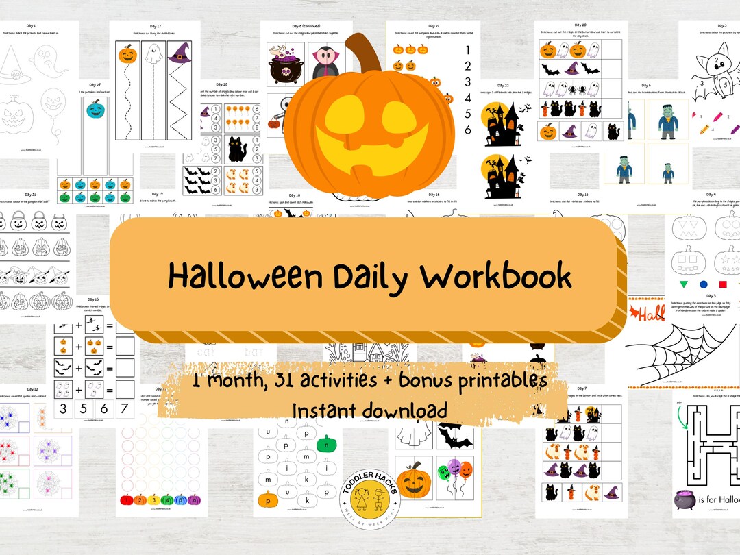 Halloween Daily Activity Calendar for October for Toddlers and ...