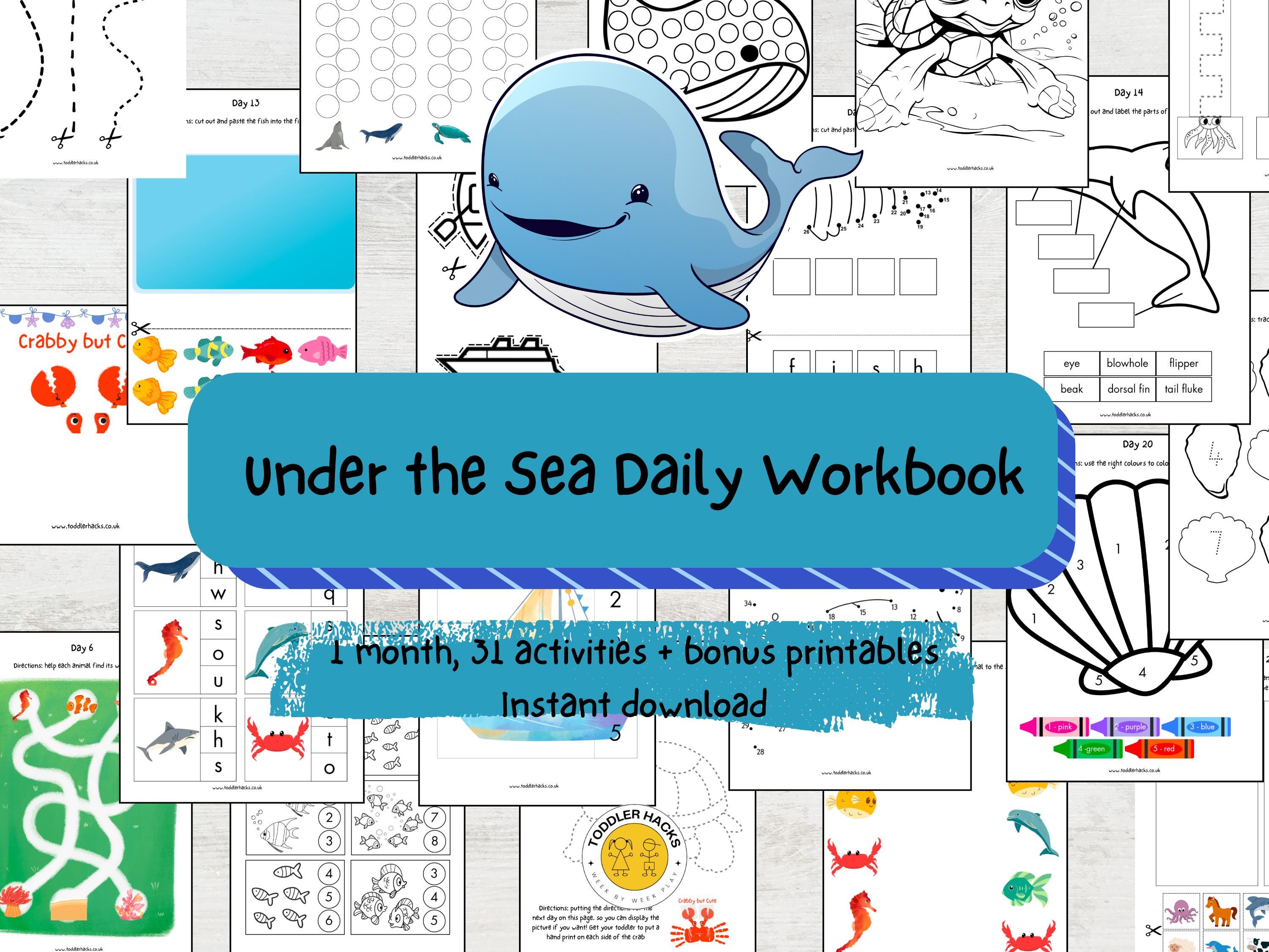 Under the Sea Daily Activity Calendar for August for Ages 2-5 | Toddler ...
