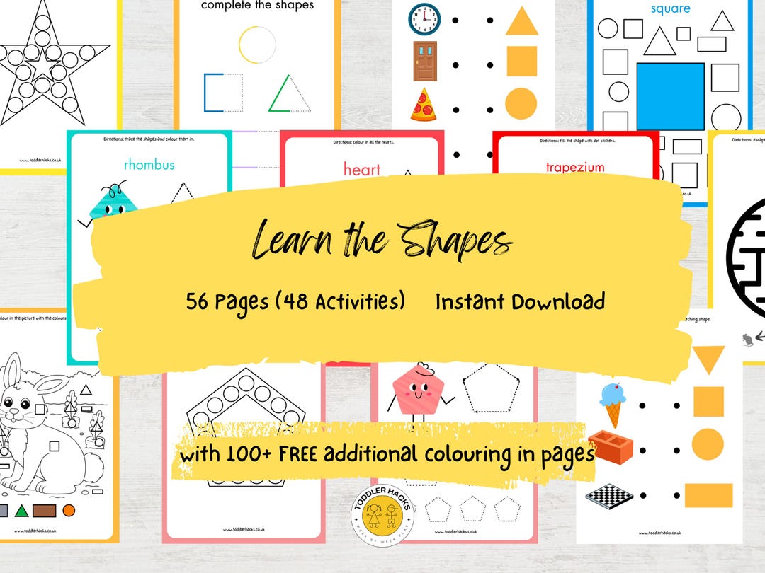 Shapes Workbook for Preschoolers – Fun & Educational Activities - Etsy