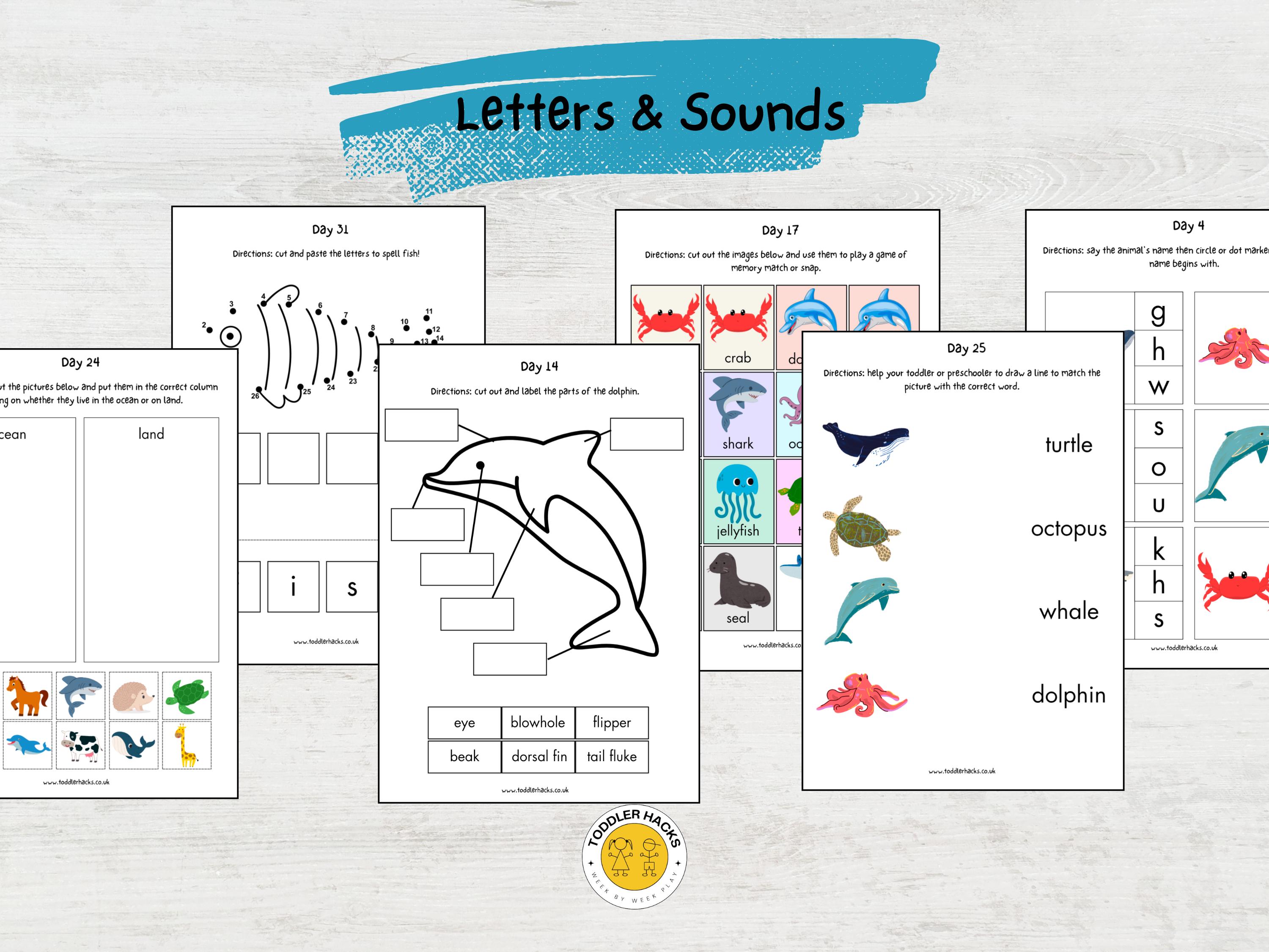 Under the Sea Daily Activity Calendar for August for Ages 2-5 | Toddler ...