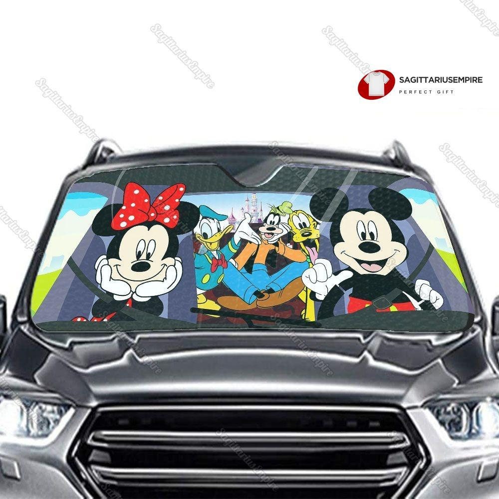 Mickey Minnie Donald Pluto Goofy Car Sunshade, Mickey and Minnie ...