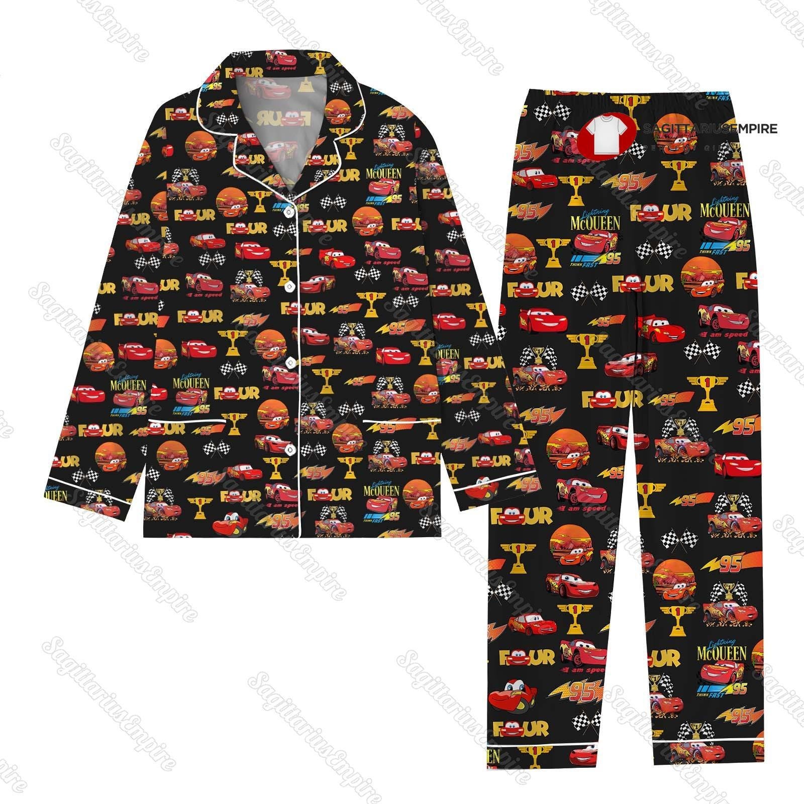 Lightning McQueen Pajamas Set, McQueen Women Pajamas, McQueen Holiday ...