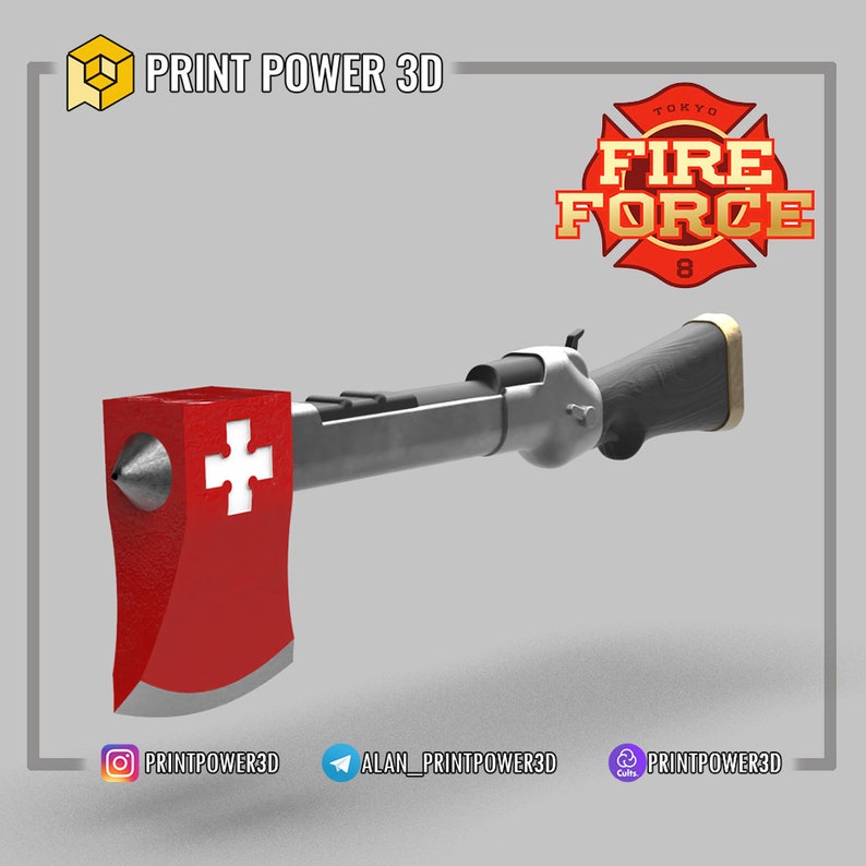 Fire Force Axe - STL File for 3D Printing - Etsy