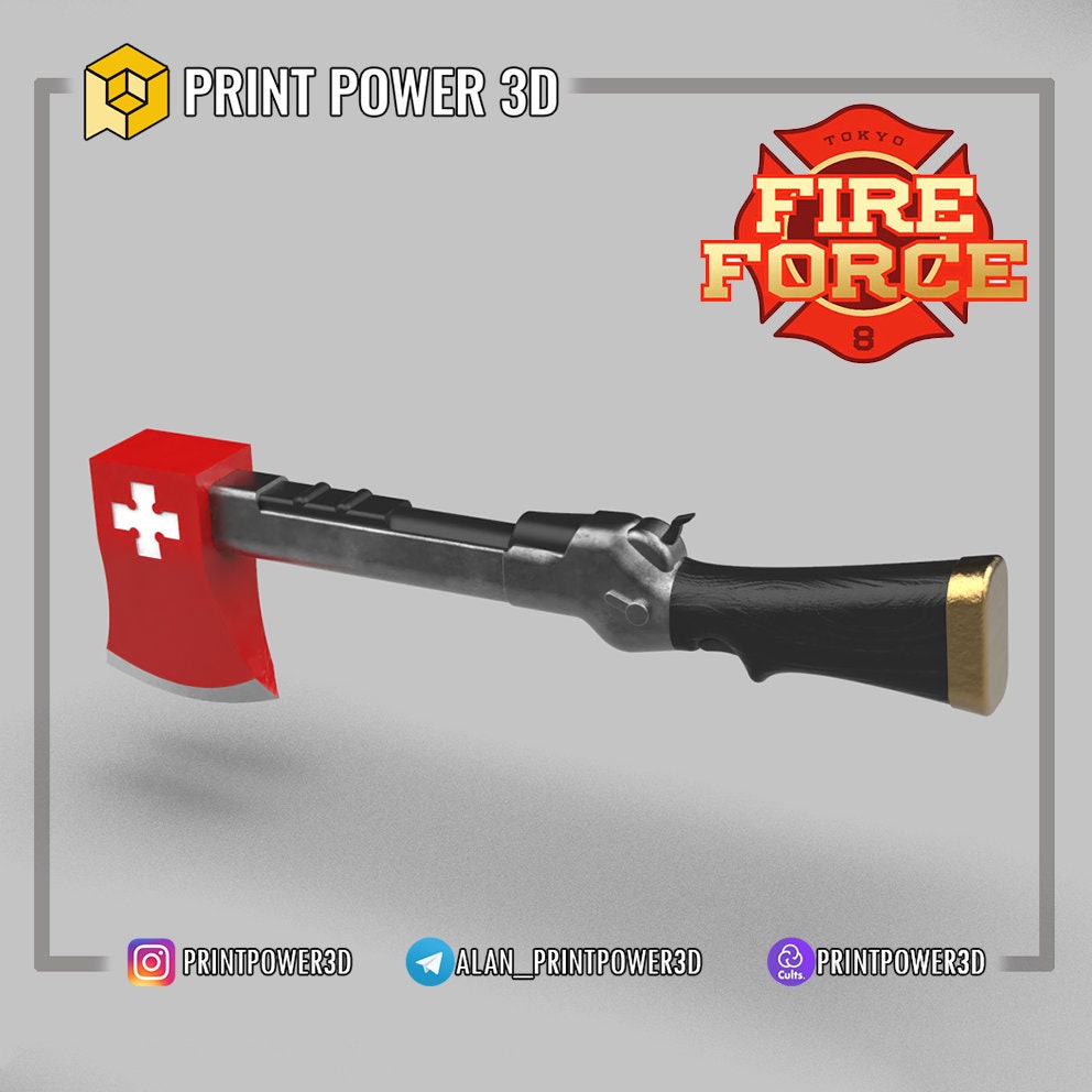 Fire Force Axe - STL File for 3D Printing - Etsy