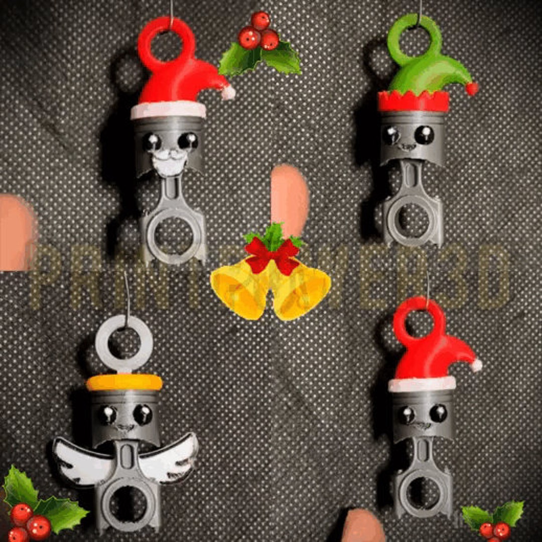 Cute Piston Christmas Ornament - STL File for 3D Printing - Etsy