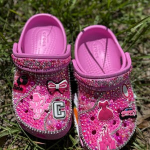 Blinged Out Crocs - Pink Princess Crocs - Pink Doll Crocs - Bedazzled ...