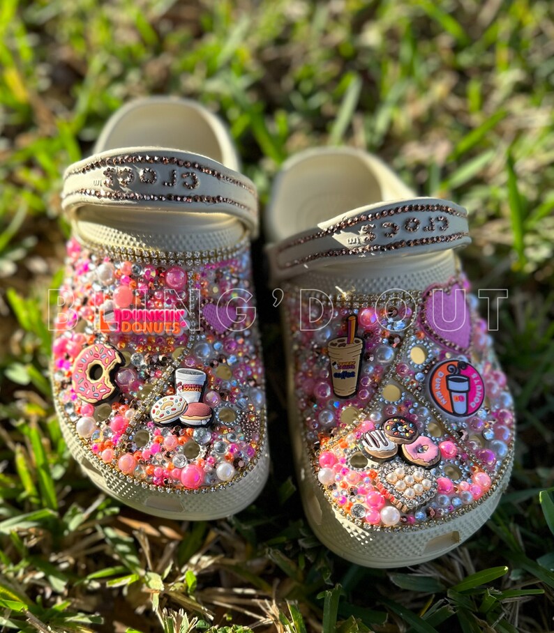 Blinged Crocs - Dunkin Donuts Crocs - Crocs - Bedazzled Crocs - Custom ...