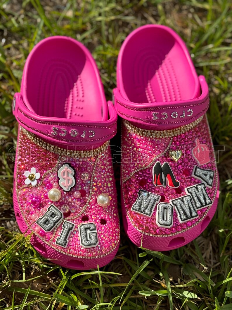Blinged Out Crocs - Pink Princess Crocs - Pink Doll Crocs - Bedazzled ...