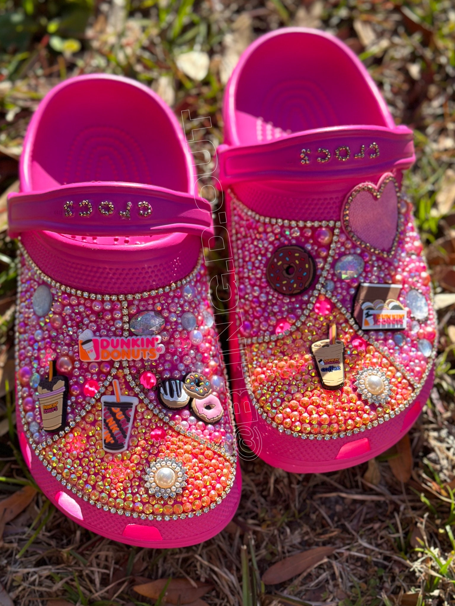 Blinged Crocs - Dunkin Donuts Crocs - Crocs - Bedazzled Crocs - Custom ...