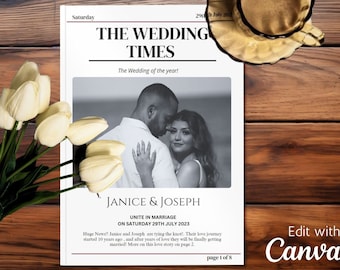 Engagement Times Newspaper Save the Date Card - Etsy