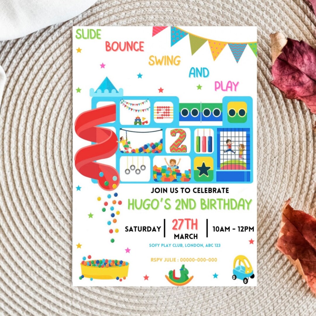 Adventure Awaits Soft Play Center Birthday Invitation Printable Digital ...