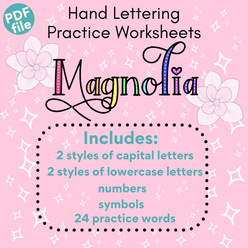 Hand Lettering Practice Workbook | Hand Lettering Sheets | Calligraphy ...