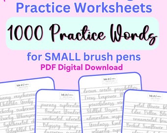 1000+ Hand Lettering Practice Words, Small Tipped Brush Pens ...
