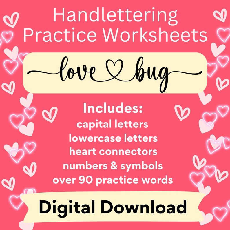 Hand Lettering Practice | Printable Handwriting Workbook ...