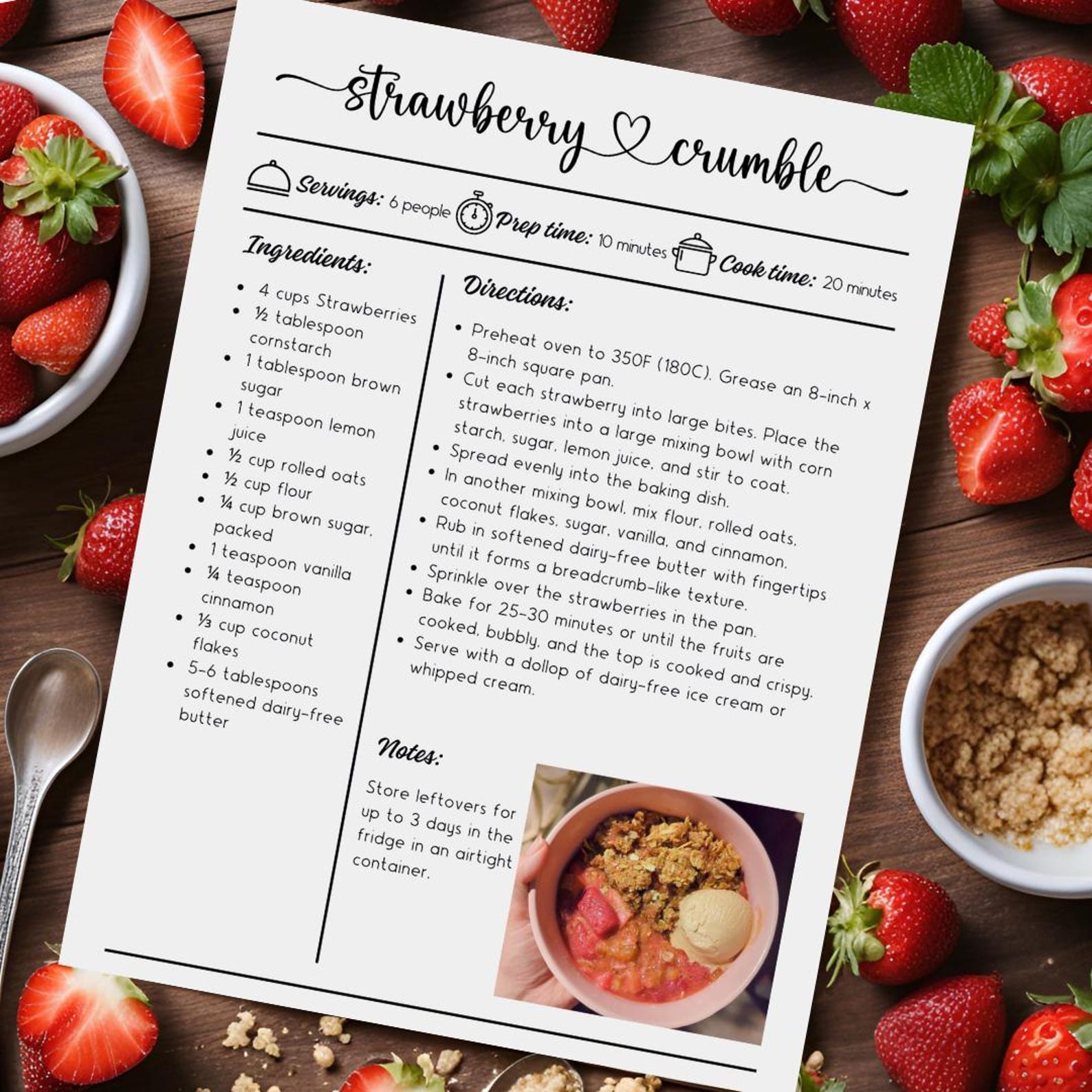 Beautiful Recipe Card Template | Printable | A4/US Letter | PDF Files ...