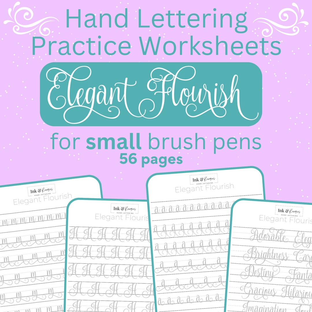 Hand Lettering Practice Worksheets | Flourished Handlettering ...