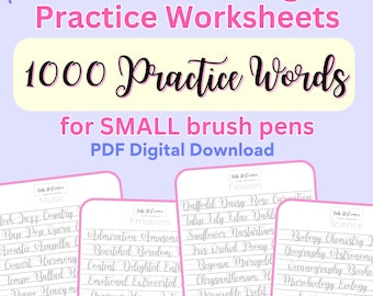 1000+ Hand Lettering Practice Words, Small Tipped Brush Pens ...