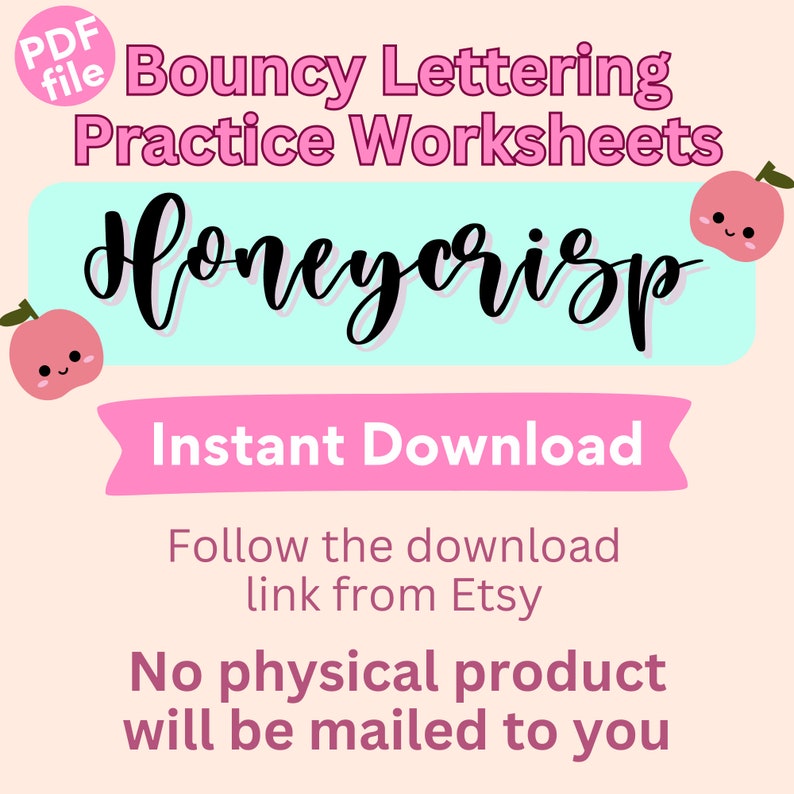 Bouncy Hand Lettering Practice | Calligraphy Practice Sheets | Small ...