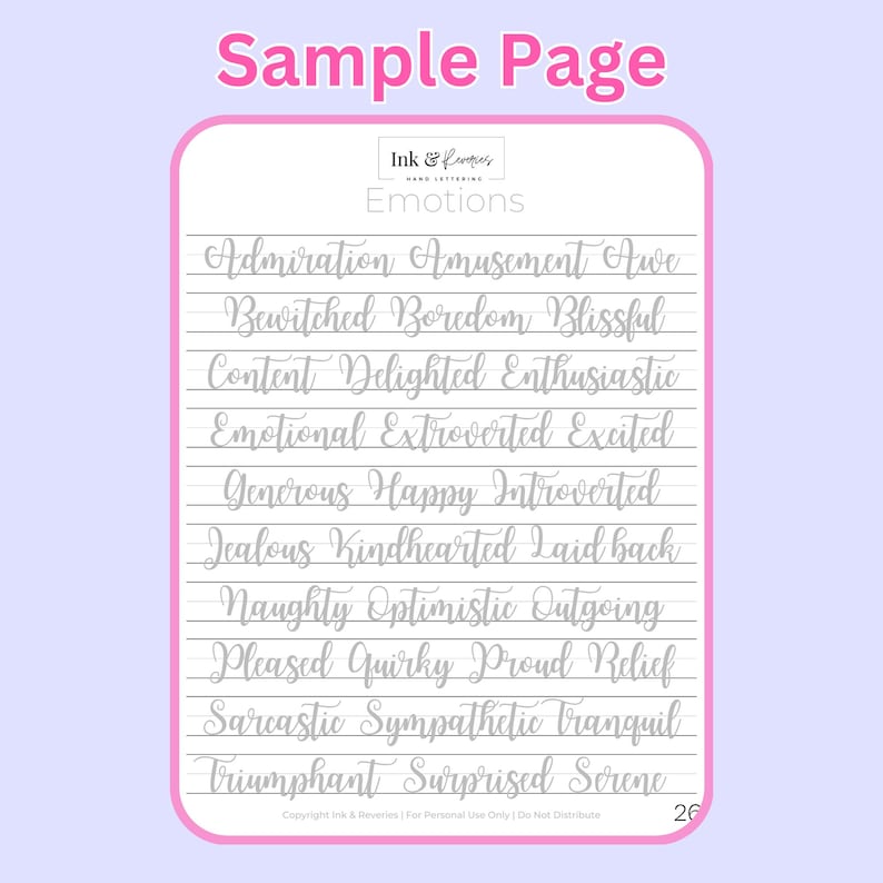 1000+ Hand Lettering Practice Words, Small Tipped Brush Pens ...